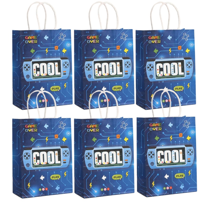 6Pcs Video Game on Paper Gift Packing Bag Game Over Candy Bag Shopping ...