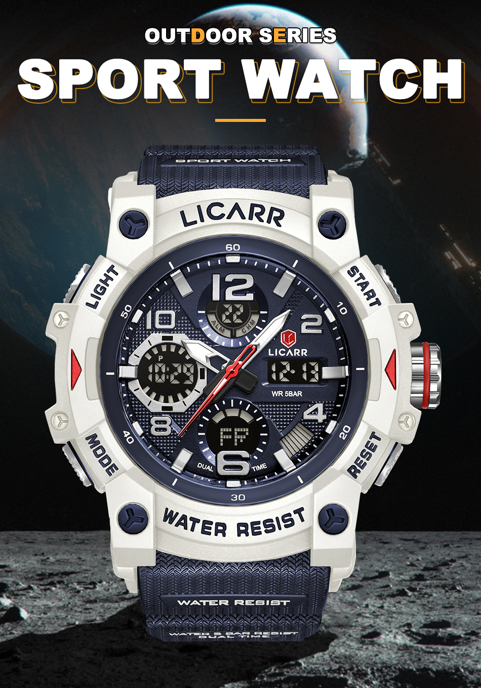LICARR Original Brand Dual Display Fashion Trend Waterproof Luminous ...