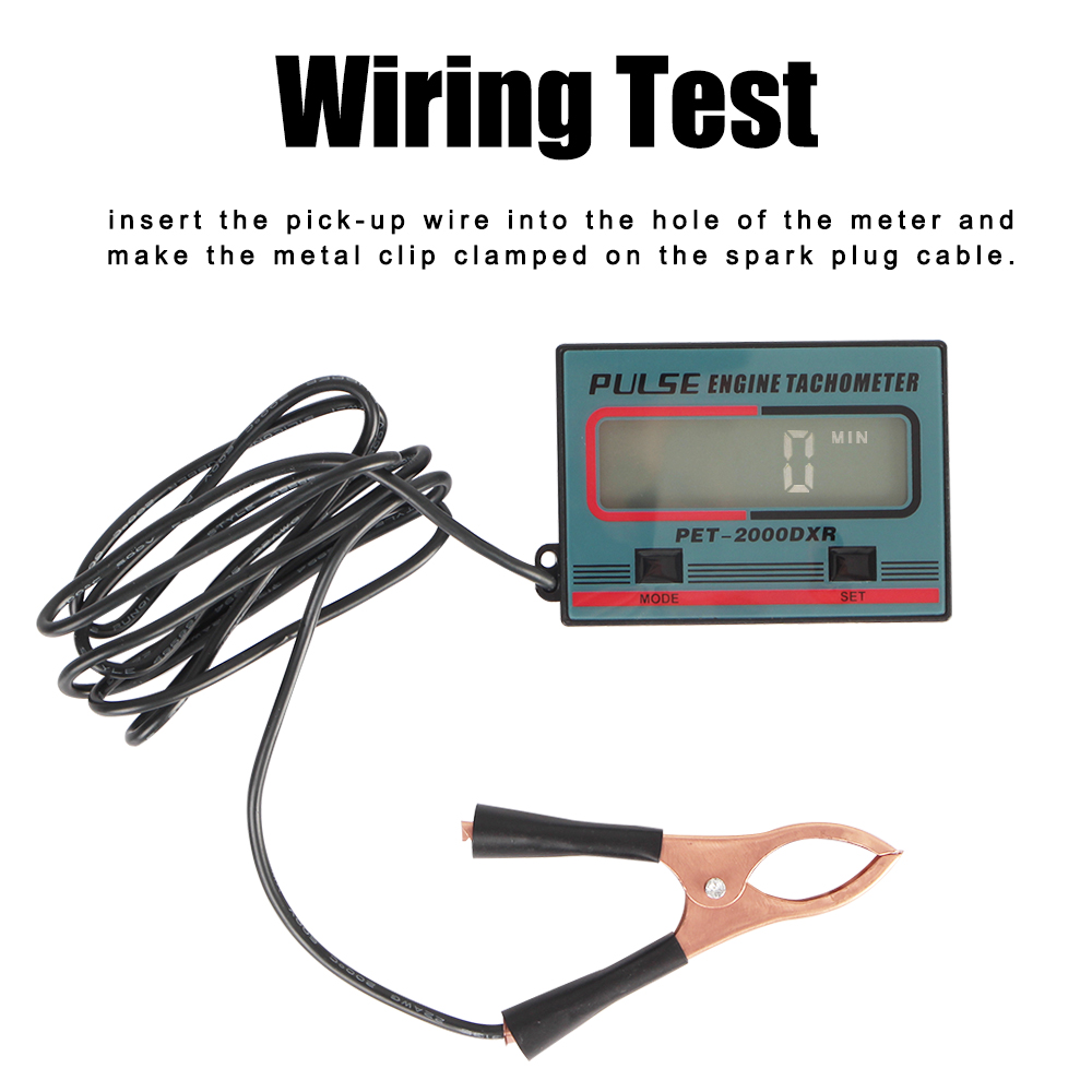 New Handheld Digital Car Engine Hour Meter Tachometer Gauge 2 Stroke ...