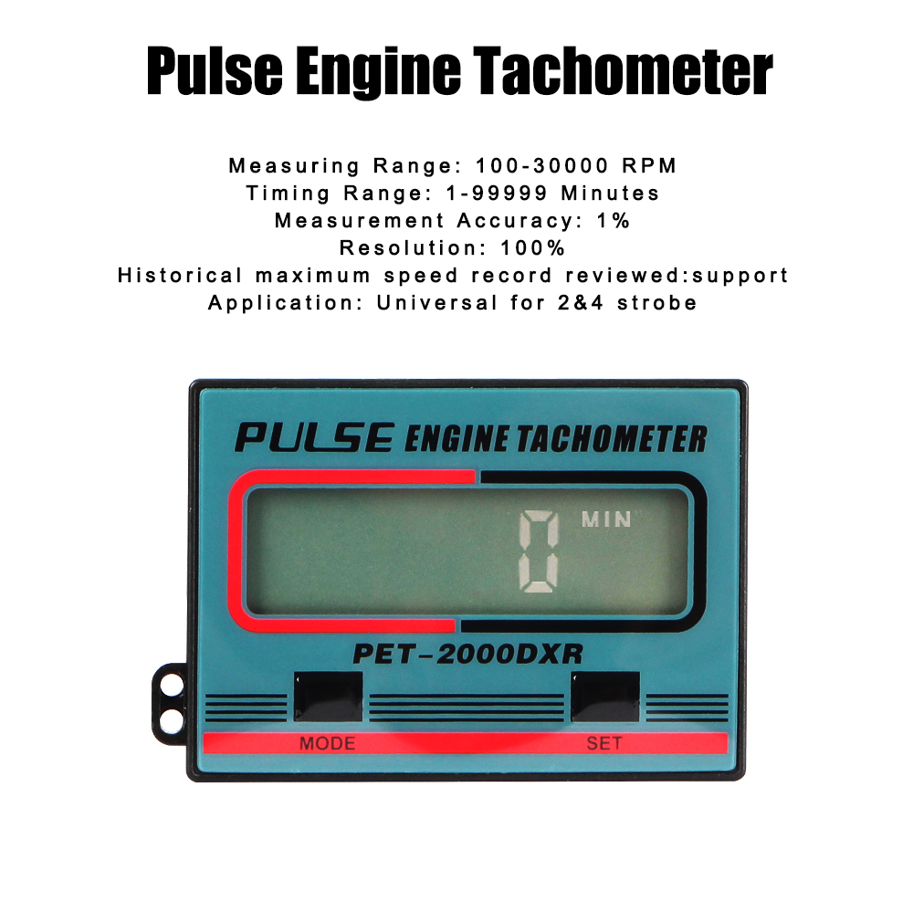 New Handheld Digital Car Engine Hour Meter Tachometer Gauge 2 Stroke ...