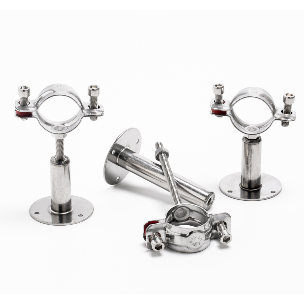L=100mm to 200mm Adjustable Pipe Holder Stainless Steel Pipe Hanger ...