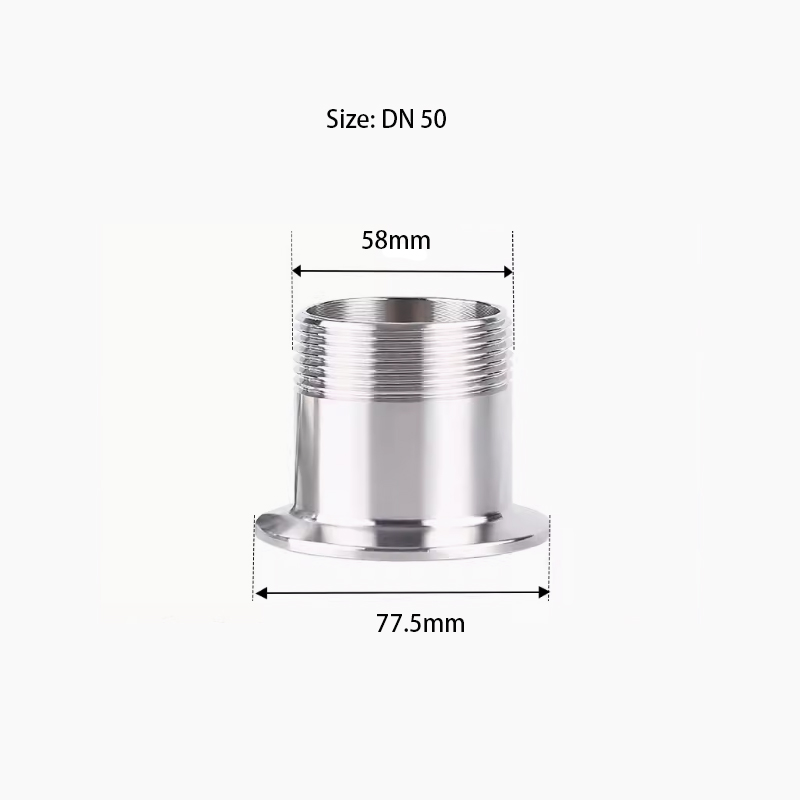 304 DN15 to DN50 Stainless Steel Sanitary Male Threaded Ferrule Pipe Fitting Tri clamp Male ...