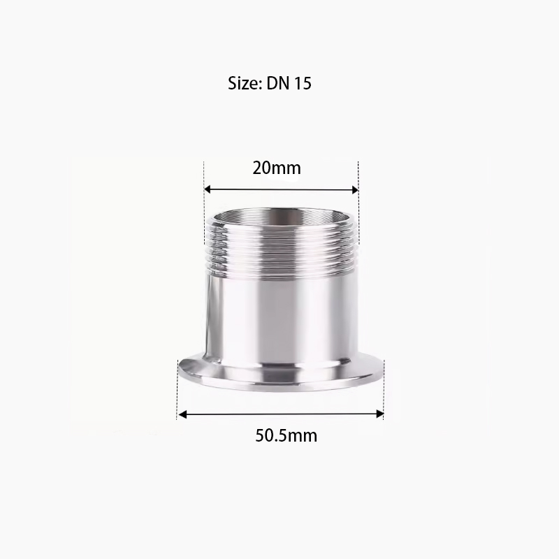304 DN15 to DN50 Stainless Steel Sanitary Male Threaded Ferrule Pipe ...