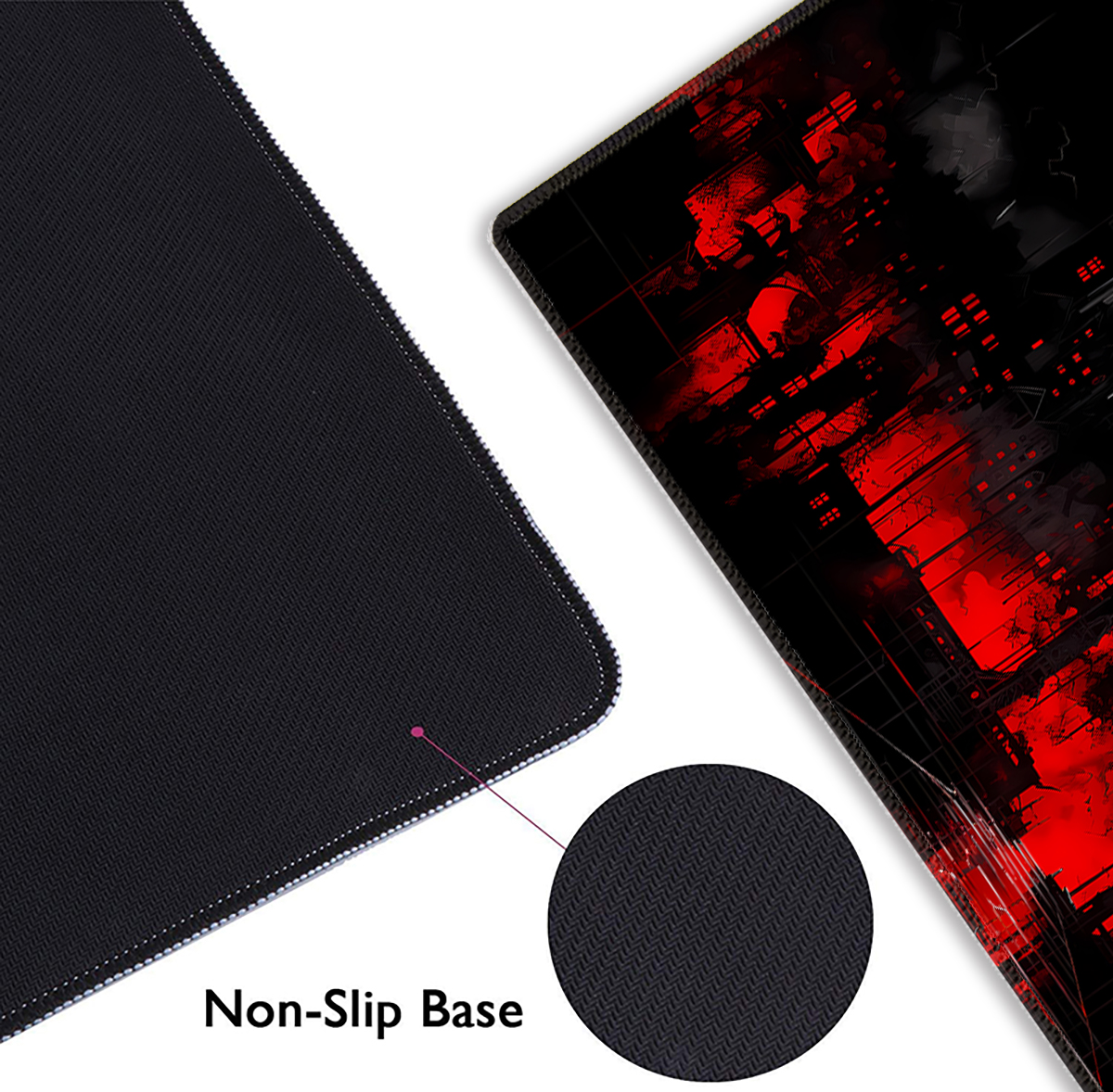 Horror Desk Decor, Gothic Town at Night, Red and Black Desk Mat ...