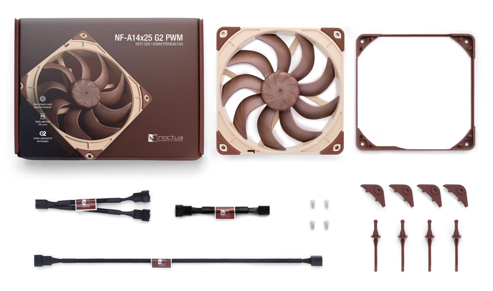 Noctua NF-A14X25 G2 PWM Case Fan 140mm Heat Sink SSO2 Bearing Quiet CPU ...