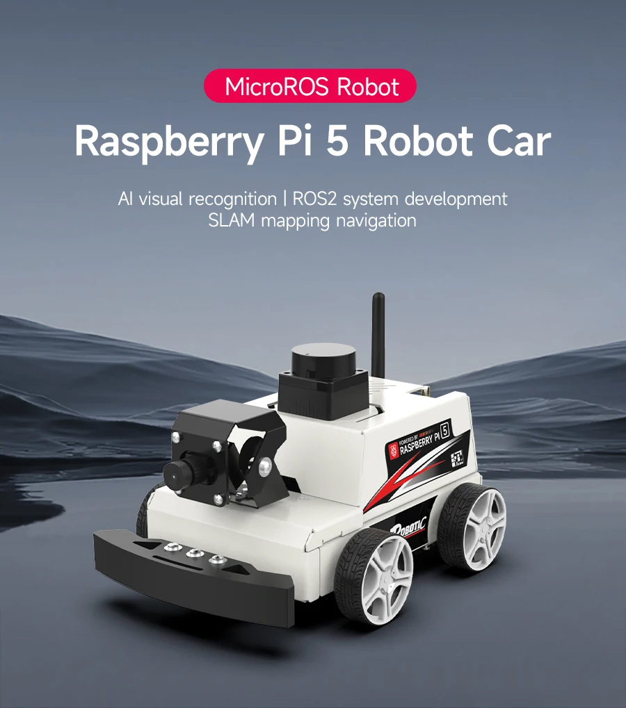 Raspberry Pi 5 Car ROS2 Educational Robot Kit with MS200 TOF Lidar Support SLAM Mapping ...