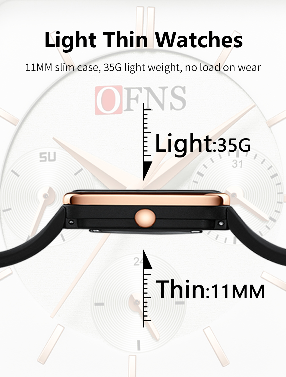 OFNS New 8035 Casual Men's Quartz Watch Multifunctional Three Eye Six ...