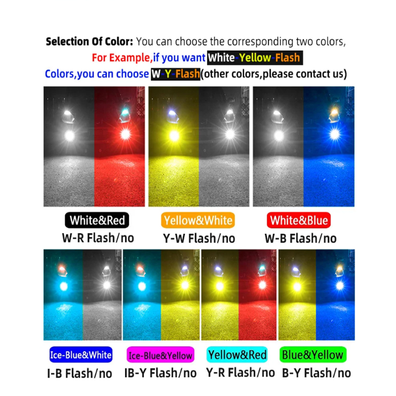 [2 Pieces] 24 LED Dual Color Car LED Fog Light H3 LED Bulb H4 H7 H11 H8 ...