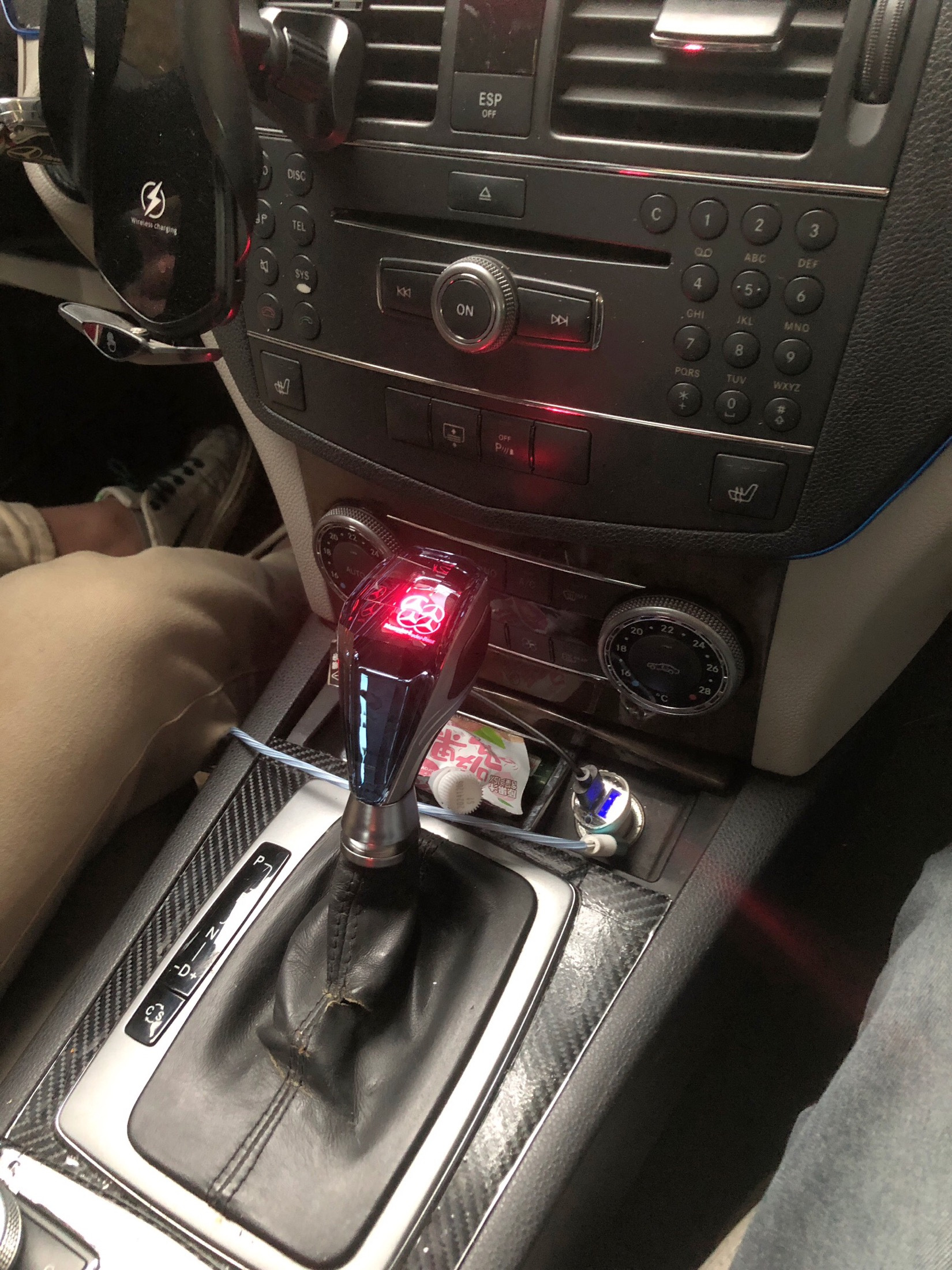 Mercedes Benz Car Handles Gear Shift Knob Lever Stick Head LED Crystal ...