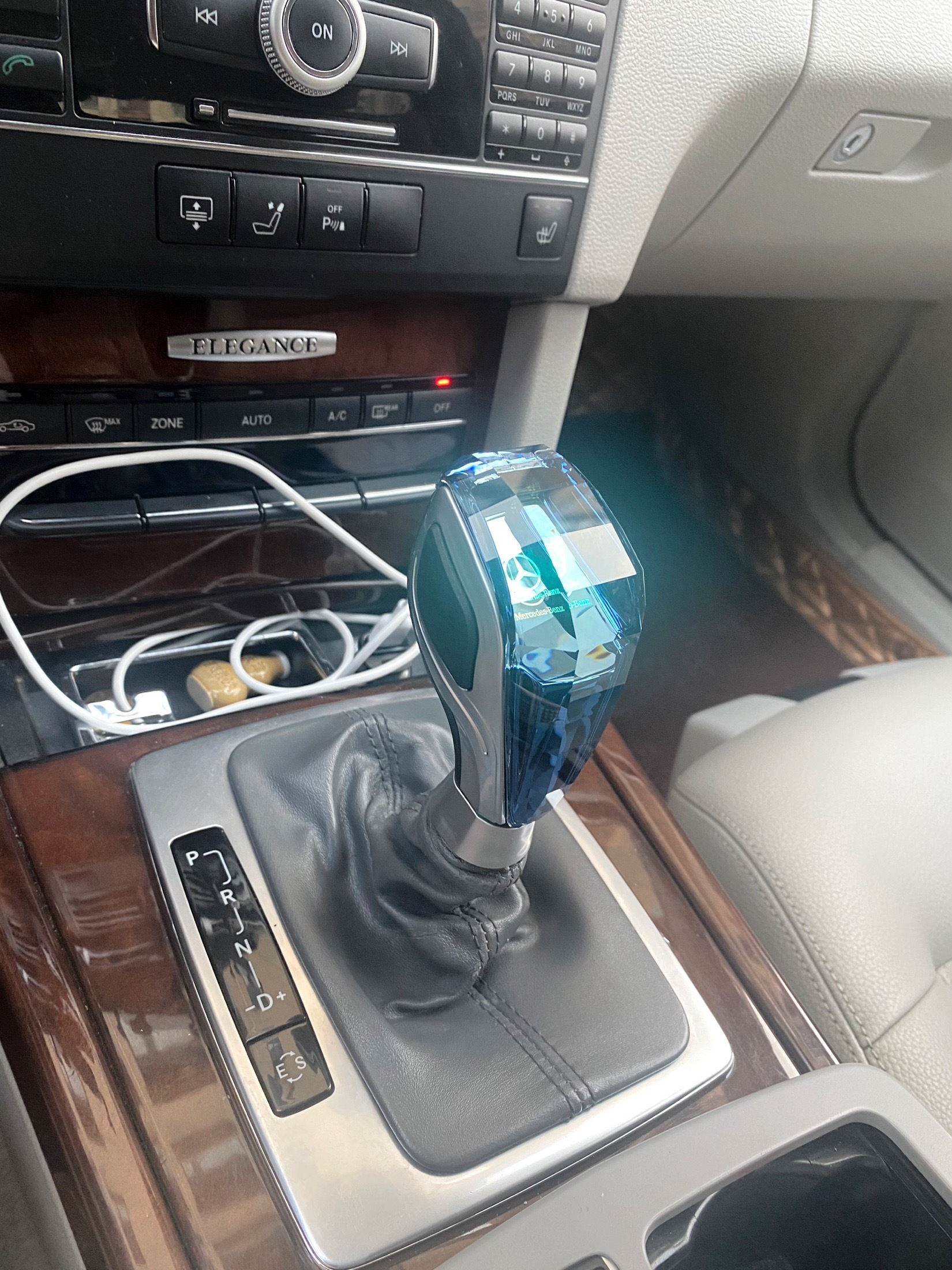 Mercedes Benz Car Handles Gear Shift Knob Lever Stick Head LED Crystal ...