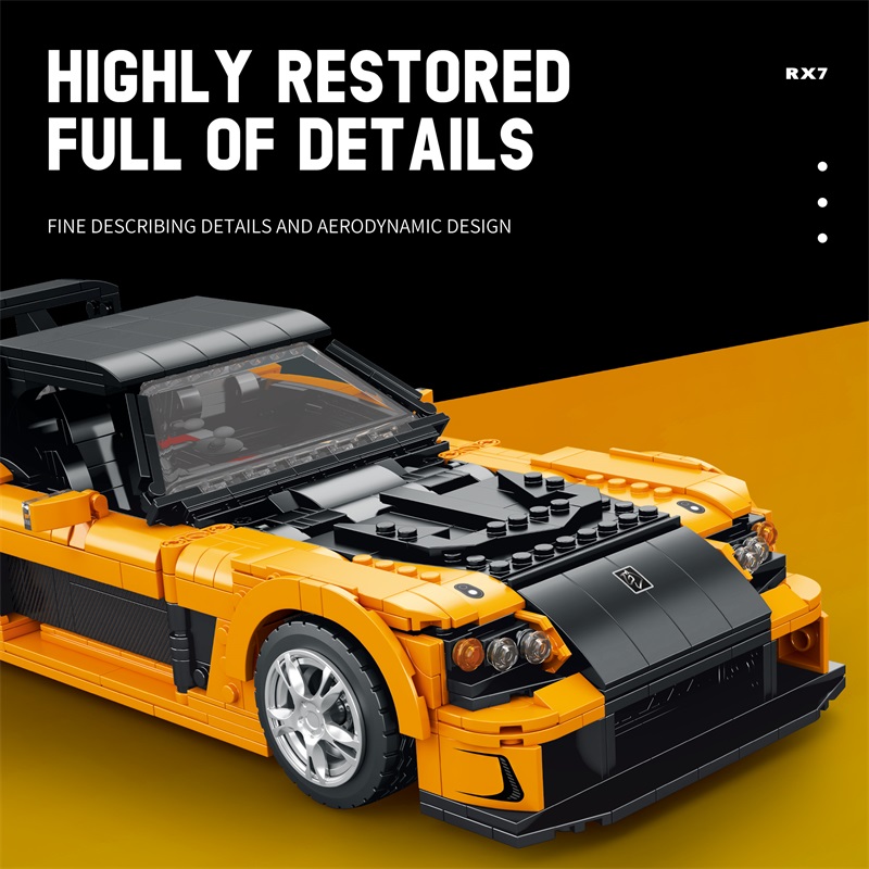 MZD RX7 (34cm) Building Blocks 1482 Pcs Reobrix Car Bricks Toy Set ...