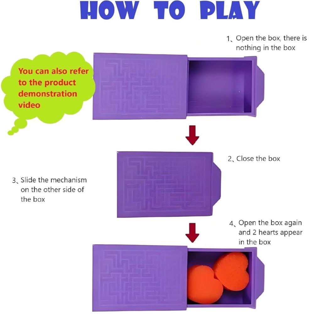 AOPHEKM Magic Box, Magic Purple Plastic Magic Disappearing Box, Mystery ...