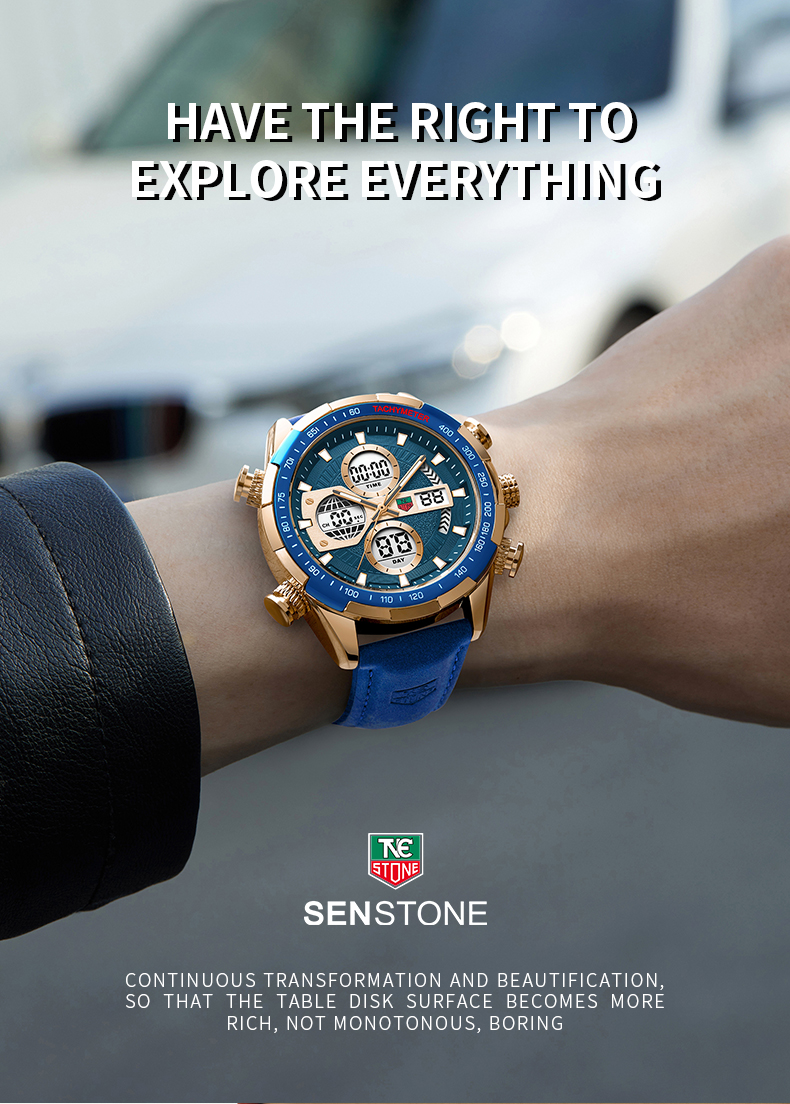 SENSTONE Watch for Men Original Waterproof Stainless Steel Sports ...