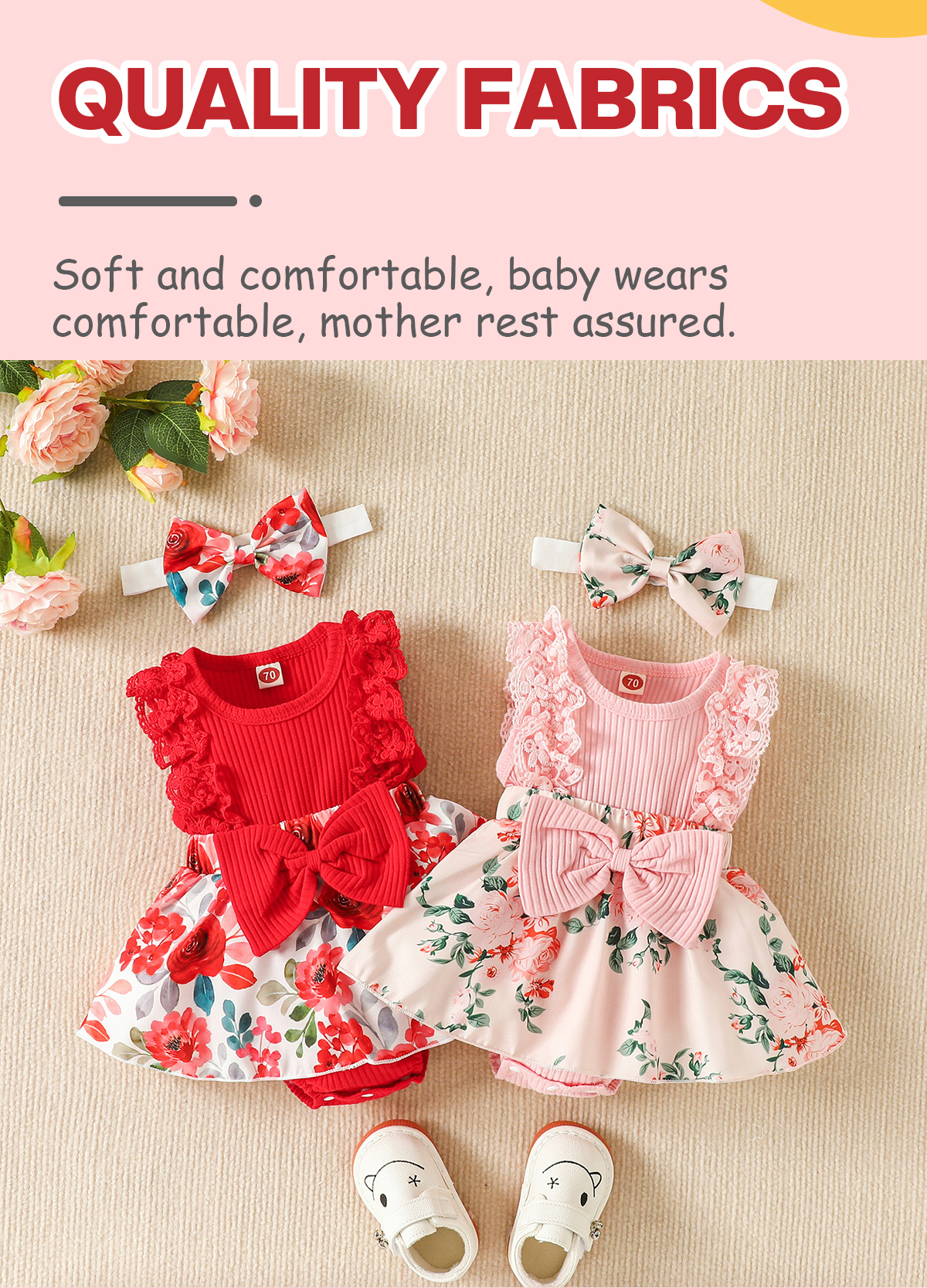 Baju Raya Budak Perempuan Red Dress for Baby Girl 0 12 Months Infant ...