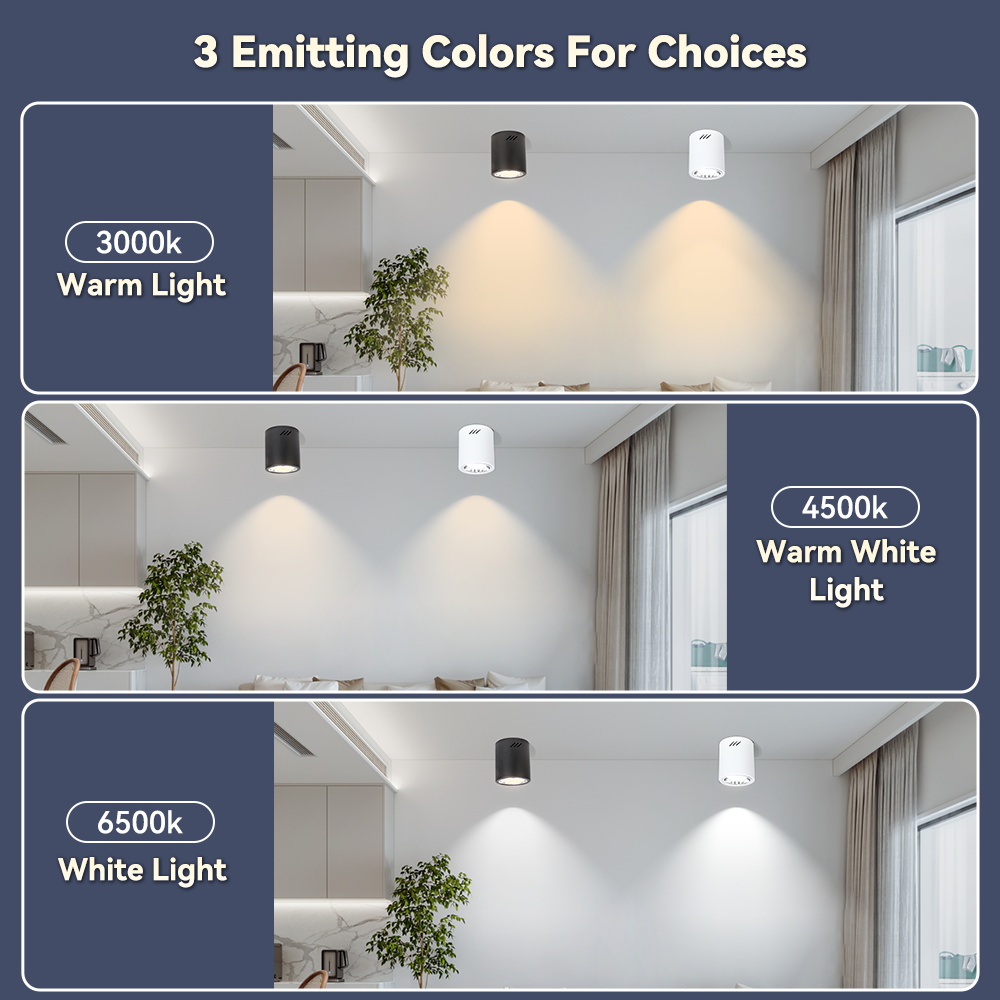 Led Downlight Replacable Surface Pin Light Ceiling Light Tri-color ...