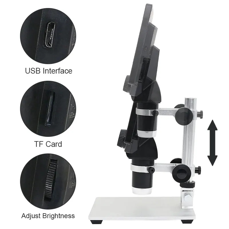 7‘’ Digital Microscope 1200X Zoom 12MP HD Electronic Microscopes Camera ...