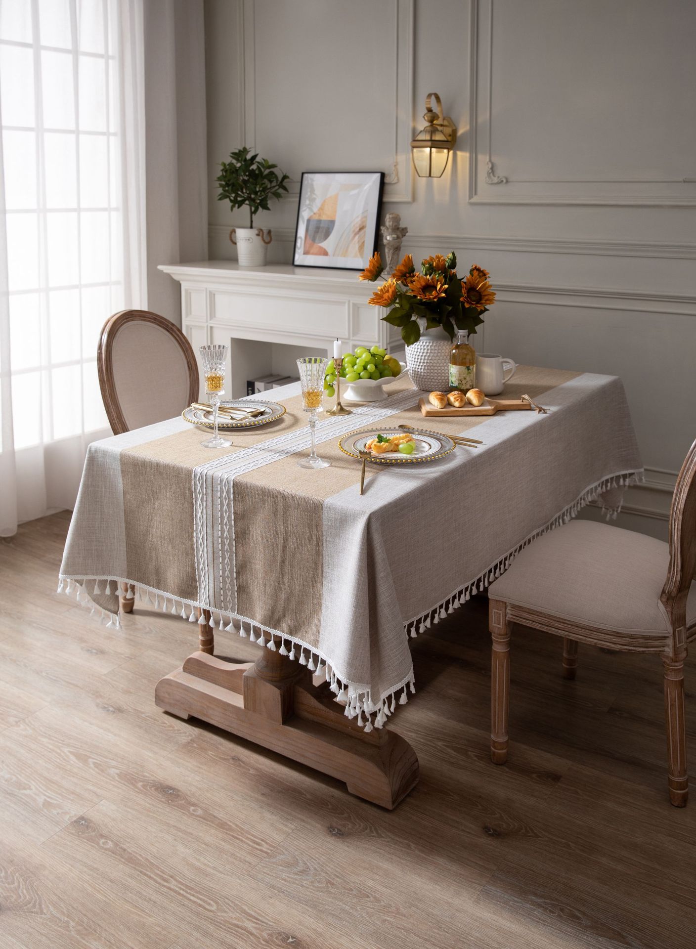 Nordic Style Tablecloth Long Cotton Linen Table Cloth Japanese Style ...