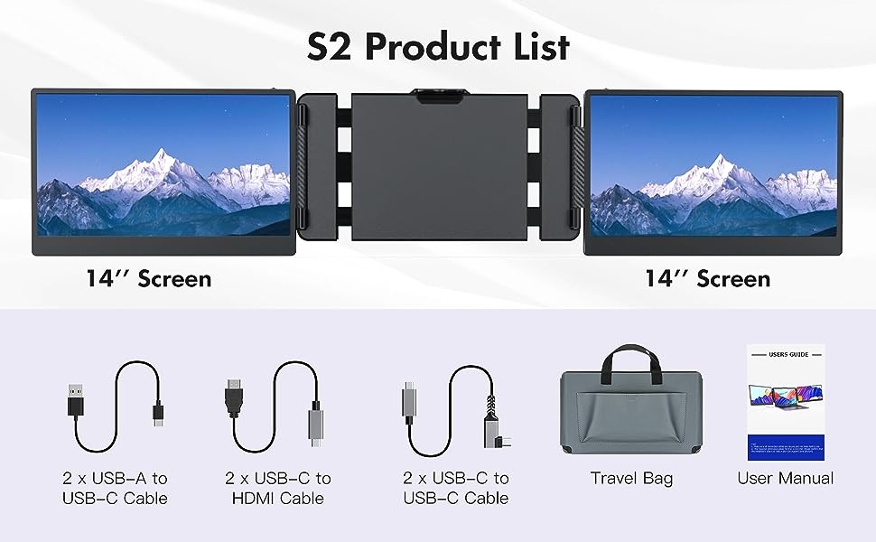 Laptop Screen Extender S2 - Laptop Monitor Extender Ultra Slim 14 ...