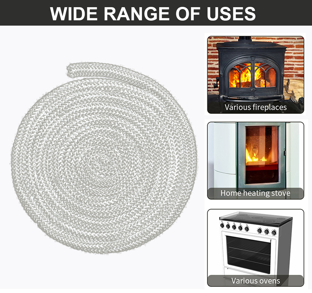 10/12mm 2M Fireplace Sealing Rope Gasket Cord Wood Burning Stove Door ...