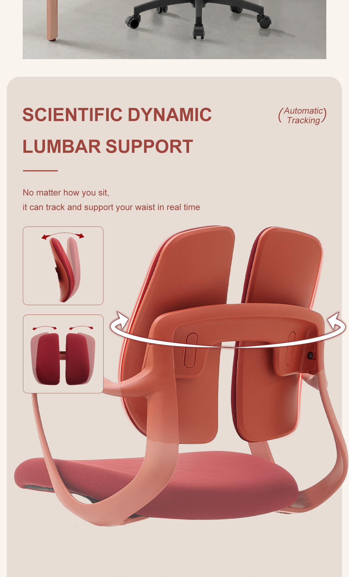 Wisdom Star Ergonomic Chair Dynamic Dual Backrests Chair Mid Back Chair ...