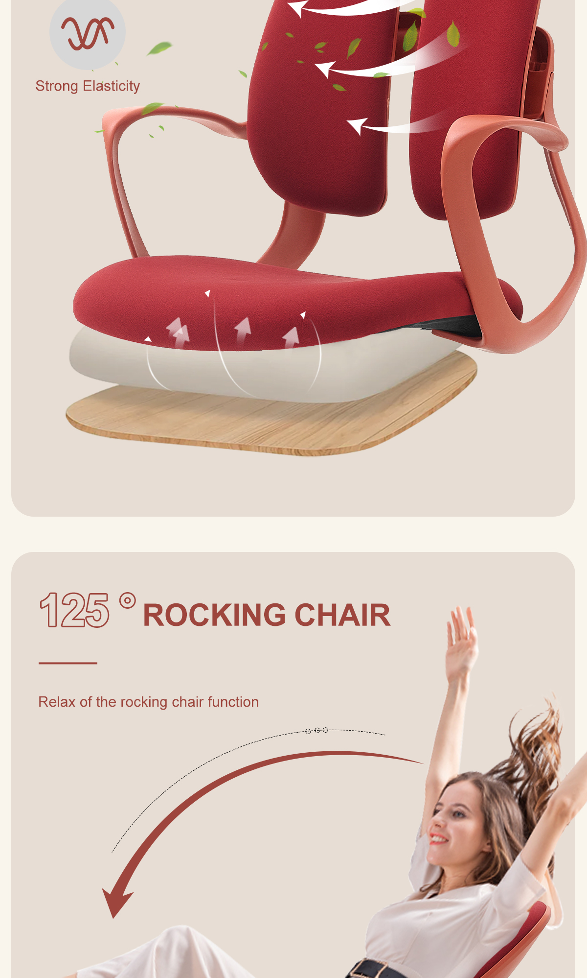 Wisdom Star Ergonomic Chair Dynamic Dual Backrests Chair Mid Back Chair ...