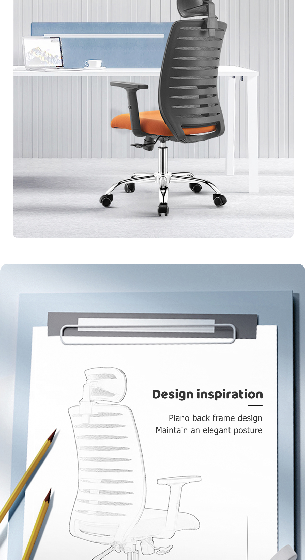 WISDOM A24 Ergonomic Home Office Chairs Computer Gaming Chair with 2D ...