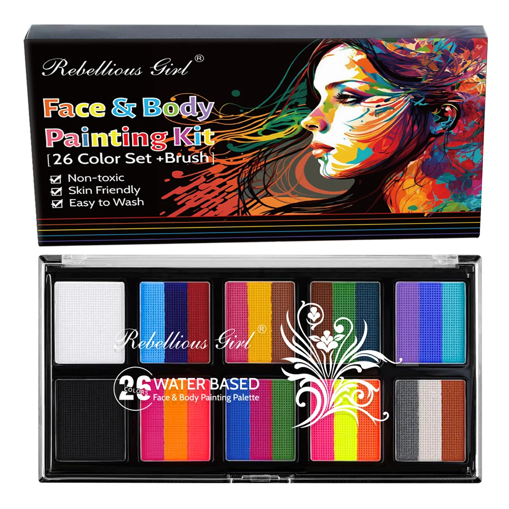 Body Face Painting Kit for Kids Adults,10 Color Face Makeup Palette ...