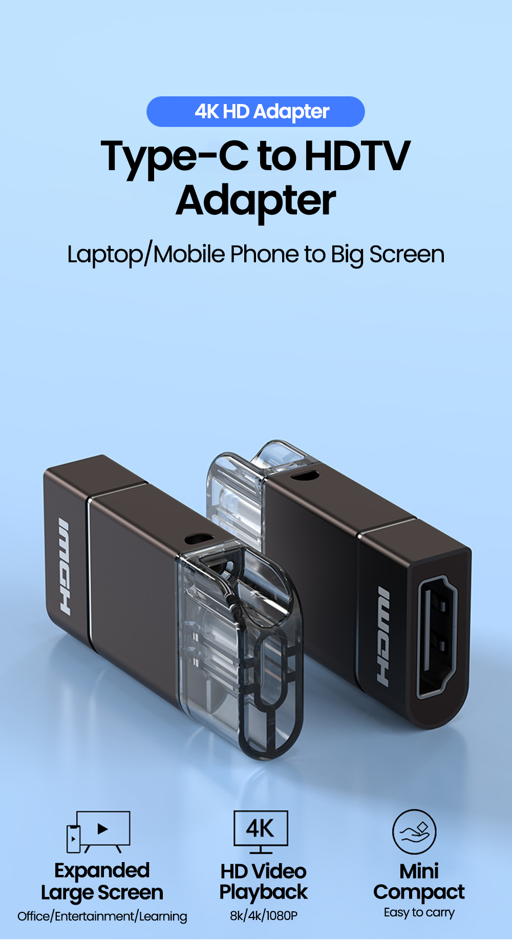 Type-C to HDMI Adapter 4K60HZ HD Mobile Phone Screen Projection C to ...