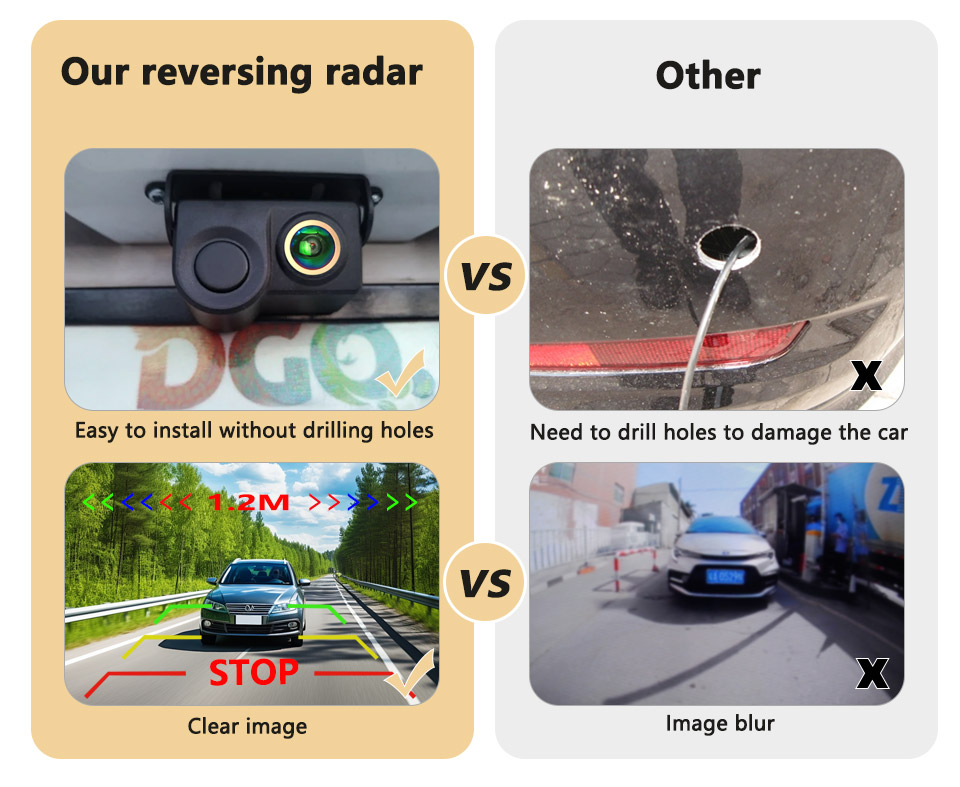 2 in 1 Car Parking Cam CCD Rearview Parking Camera With Sound Alarm ...