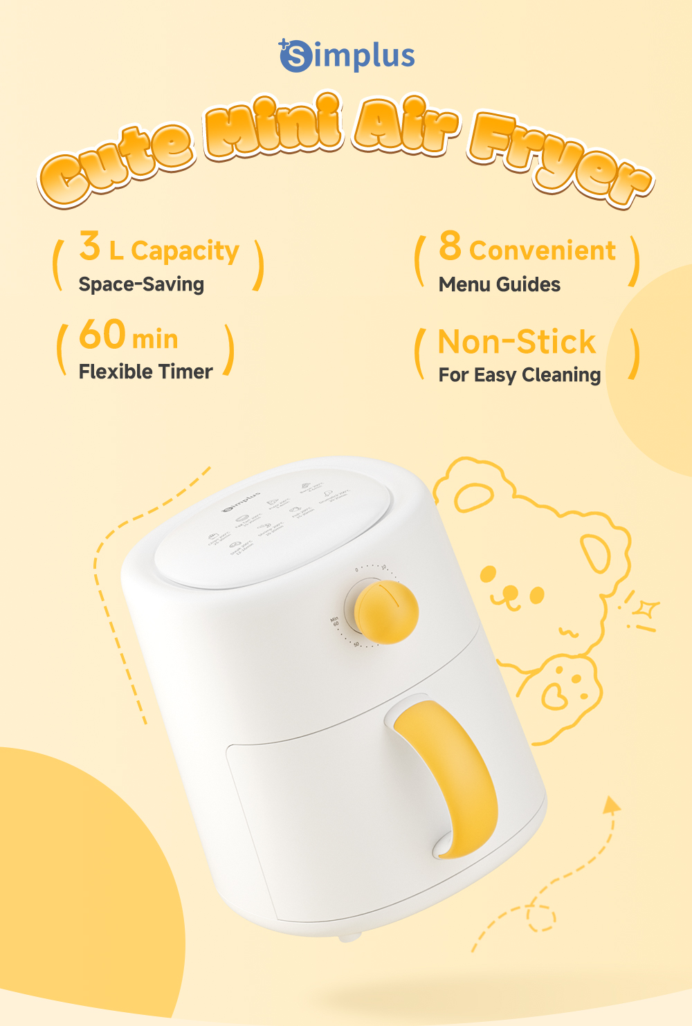 Simplus 13-in-1 Air Fryer | 2.5L Ideal Capacity | 800W Power | Super ...