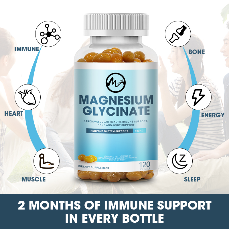 Minch Magnesium Glycinate Capsules 500mg Support Bone Immunity Immune ...