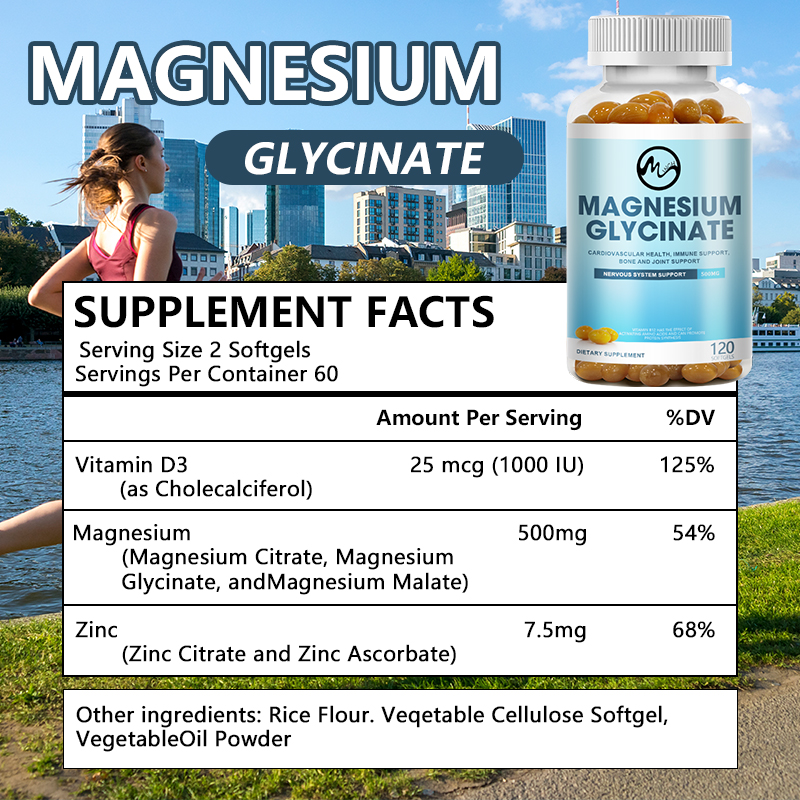 Minch Magnesium Glycinate Capsules 500mg Support Bone Immunity Immune ...