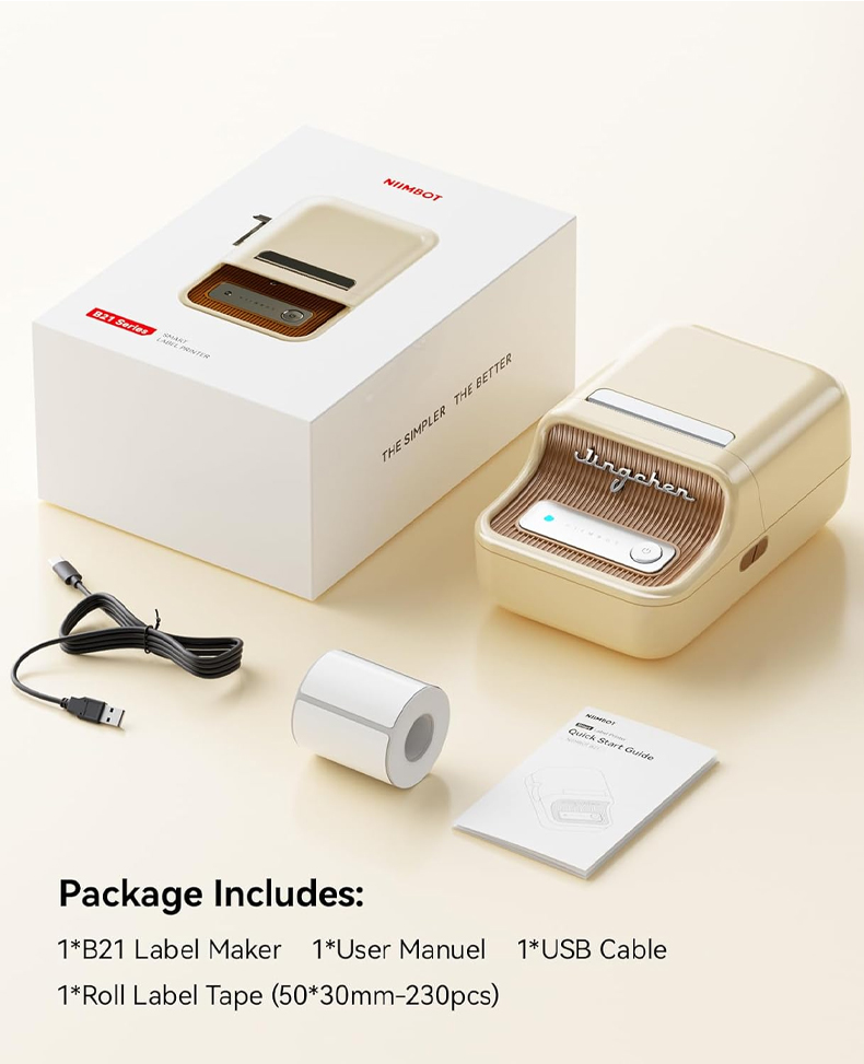 NIIMBOT B21 Barcode Label Printer Portable Bluetooth Thermal Mini Label Maker Printer Apply to ...