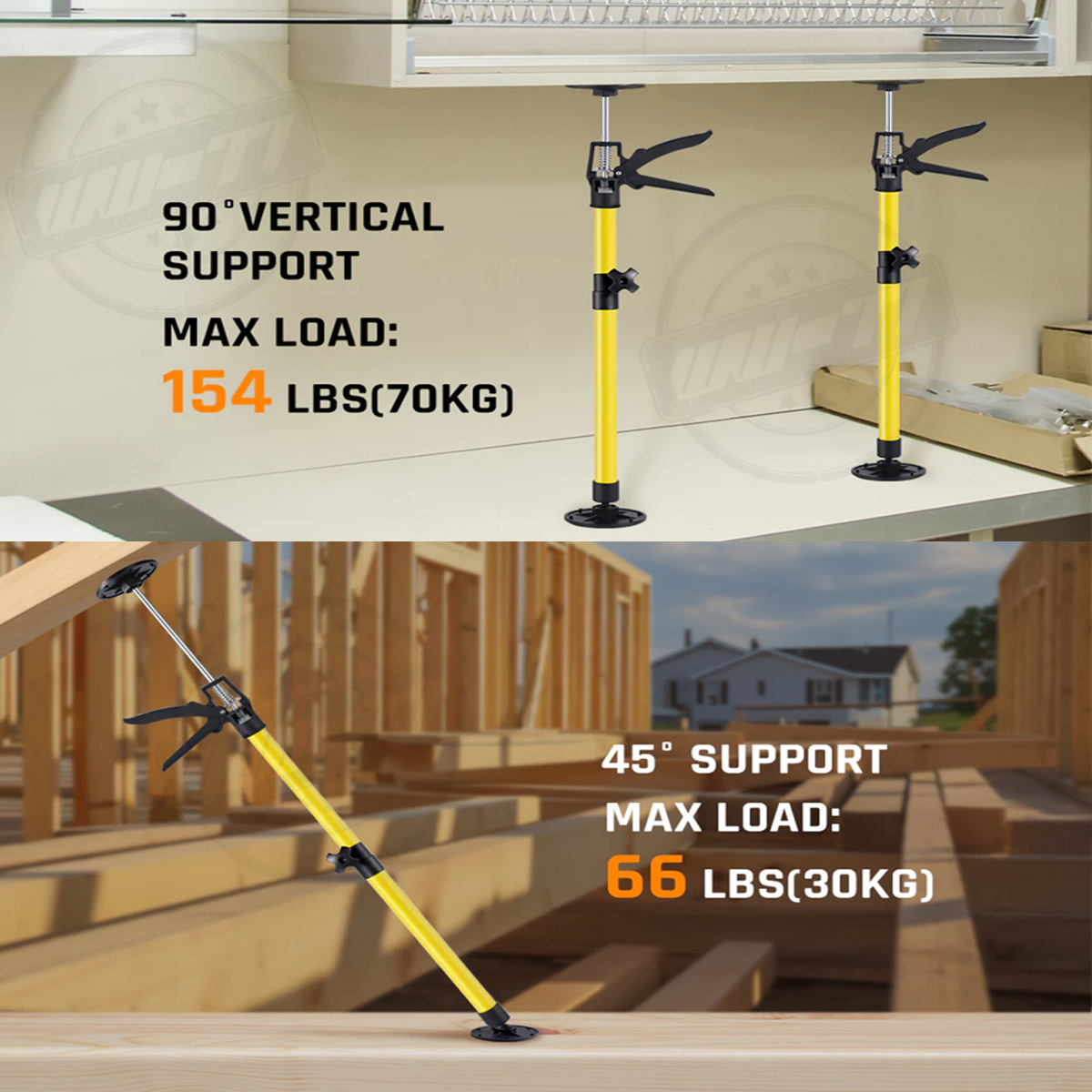 115-290cm Telescopic Support Rod Lifter Tile Height Adjuster Elevator ...