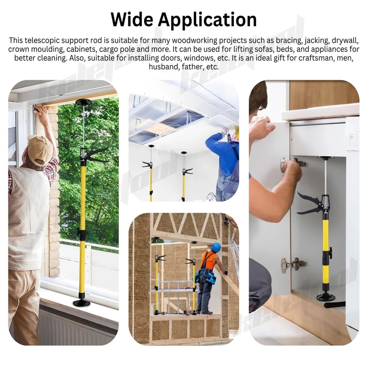 115-290cm Telescopic Support Rod Lifter Tile Height Adjuster Elevator ...