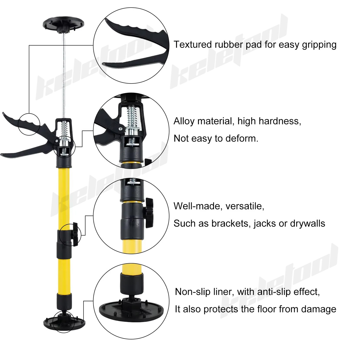 115-290cm Telescopic Support Rod Lifter Tile Height Adjuster Elevator ...