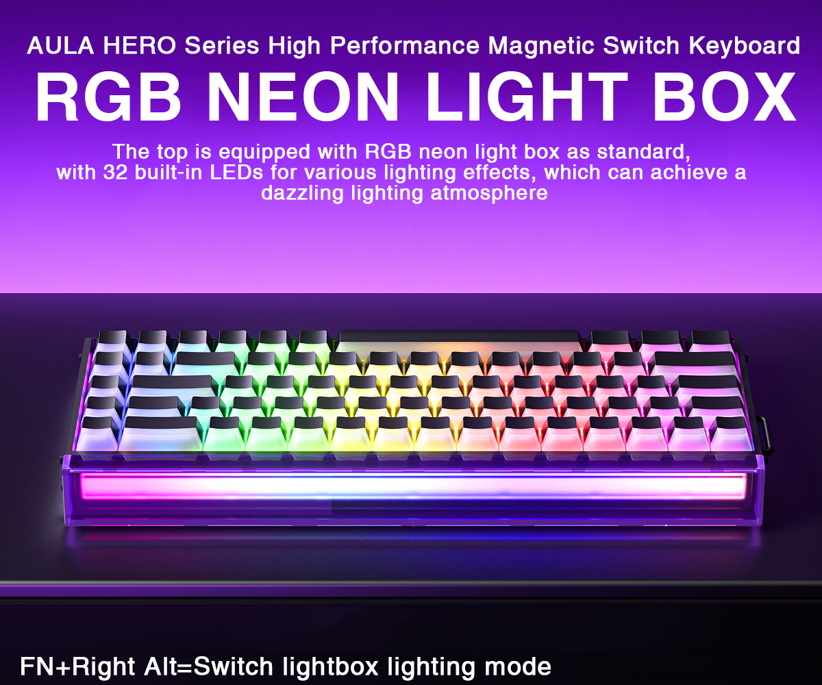 AULA HERO 68HE Magnetic RT Mechanical Keyboard 68Keys 8Khz Wired RGB ...