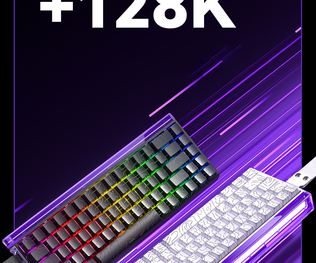 AULA HERO 68HE Magnetic RT Mechanical Keyboard 68Keys 8Khz Wired RGB Pudding Keyboard with Rapid ...