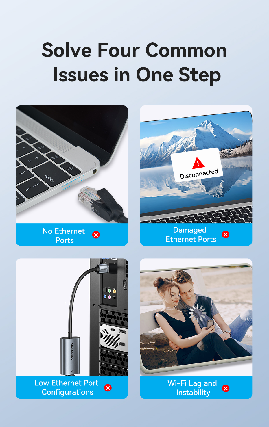 Vention USB 3.0 to Lan Gigabit Adapter 1000Mbps USB Network Card to ...