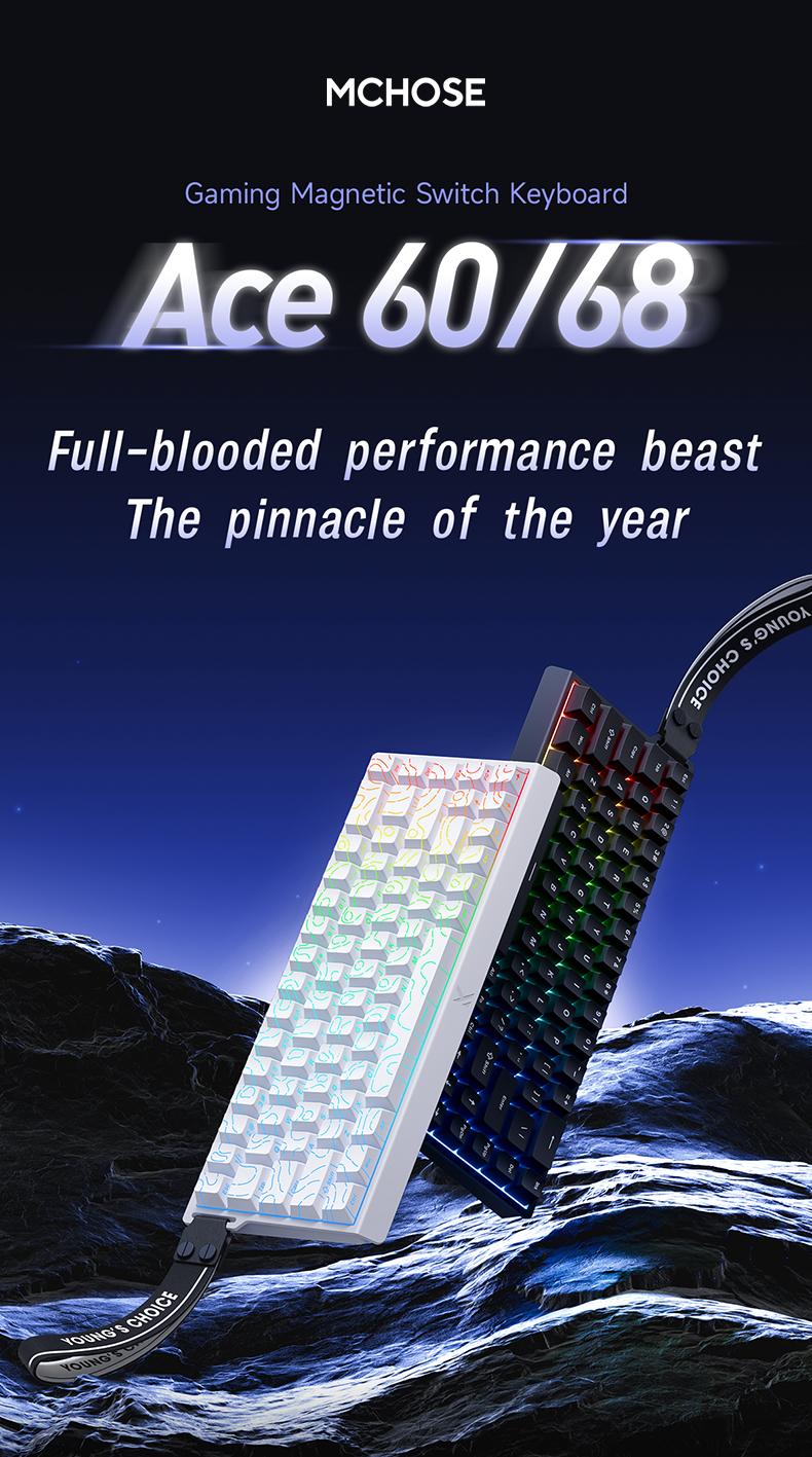 MCHOSE ACE68 Magnetic Switch RGB Gaming Keyboard Wired Rapid Trigger 8K ...