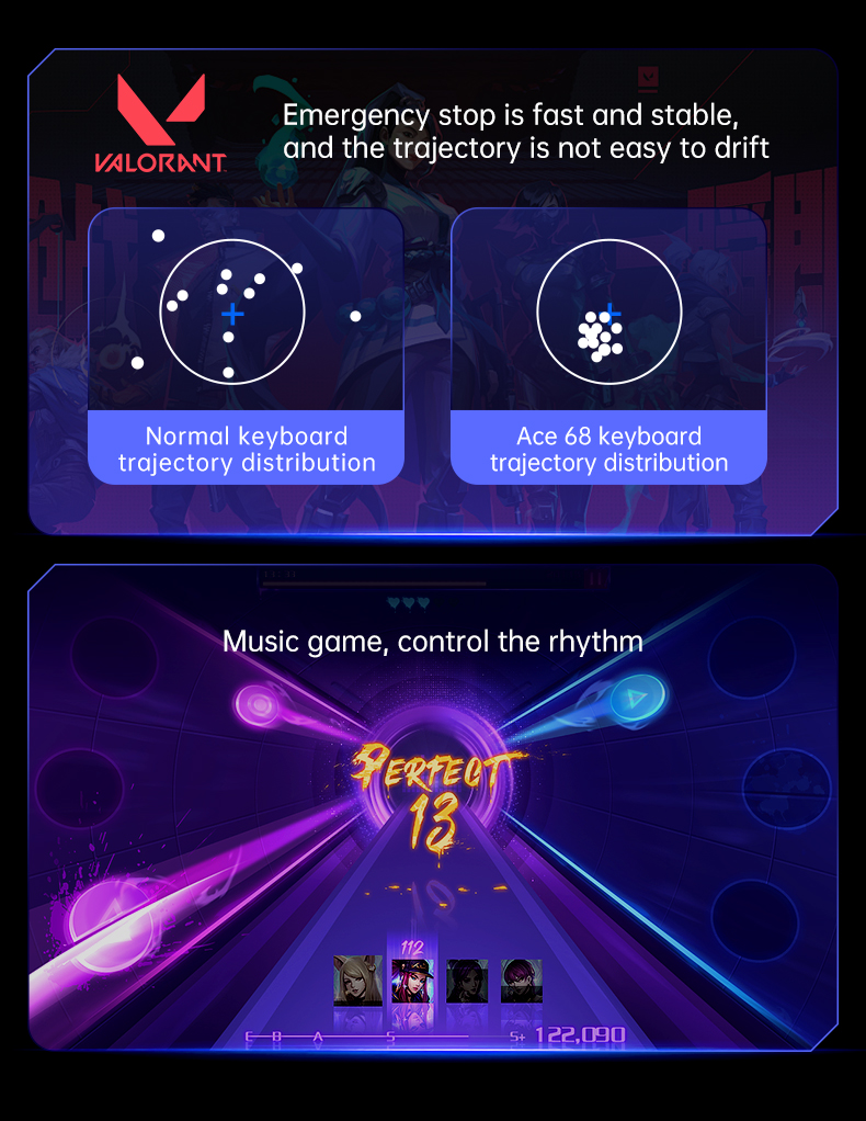 MCHOSE ACE68 Magnetic Switch RGB Gaming Keyboard Wired Rapid Trigger 8K ...