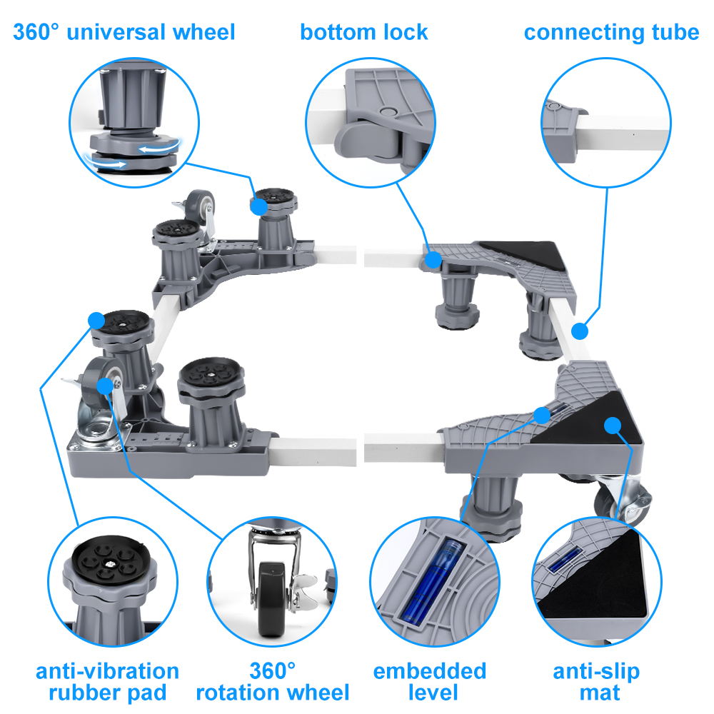 Stainless Steel Washing Machine Stand Base universal Adjustable Heavy ...