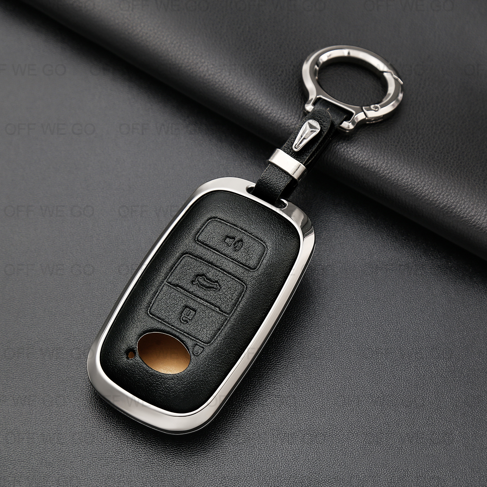 Zinc Alloy Leather Car Key Case Cover For Perodua Axia 2023-2024 Alza ...