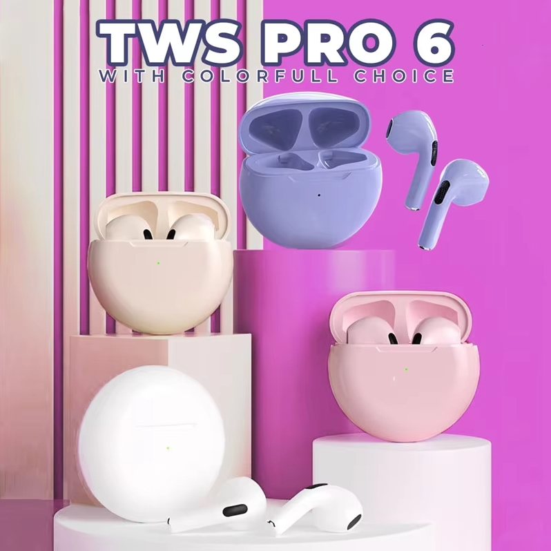 Air Pro6 TWS Bluetooth 5.1 Earphones Wireless Headset Earbuds with Mic ...
