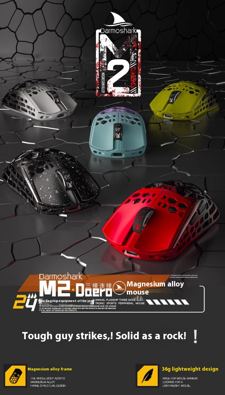 Darmoshark M2 Magnesium Alloy Wireless Mouse PAW3395 26000DPI ...
