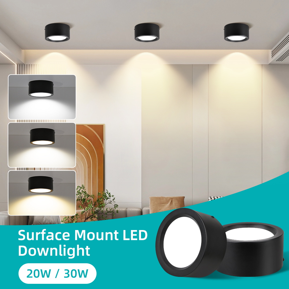 Surface Mounted LED Downlight 3-Color Ceiling Spotlight 5W/19W/15W/20W ...