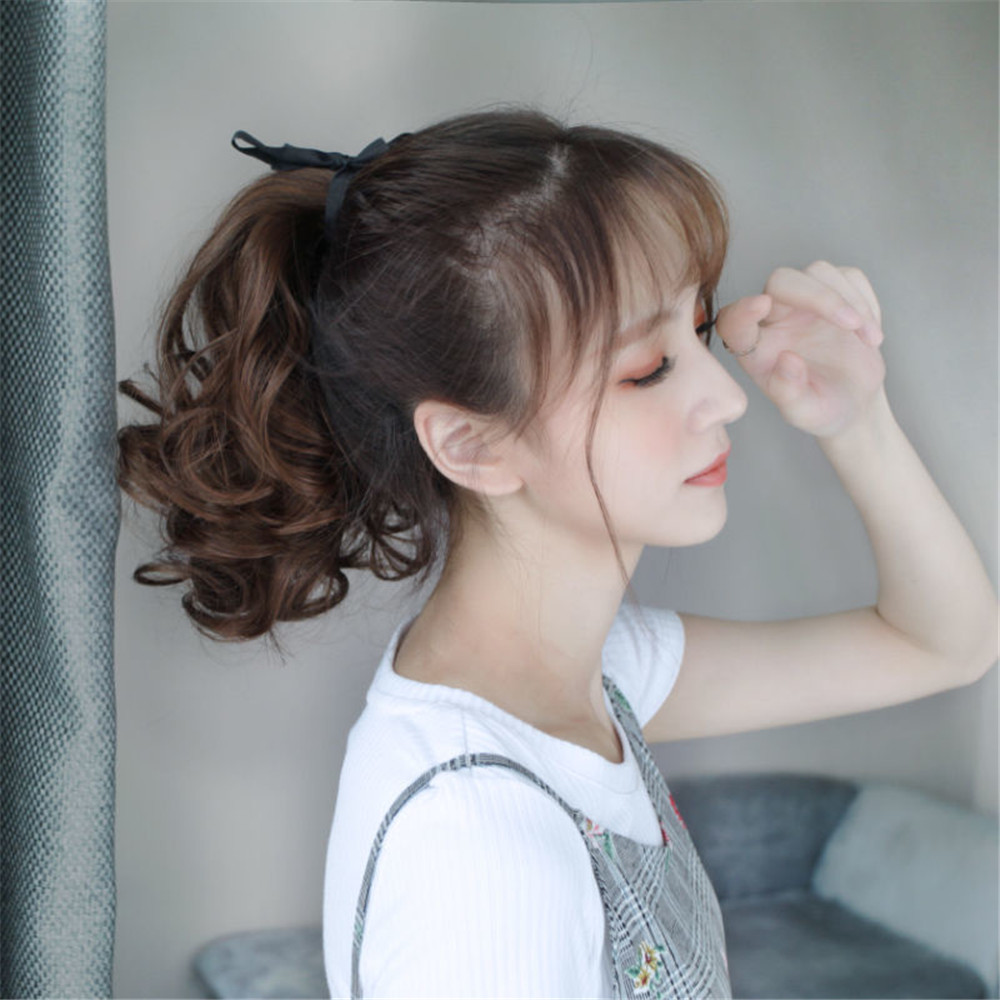 Fashionable Curly Ponytail Wig - Elegant Bandage Style with Pear Flower ...