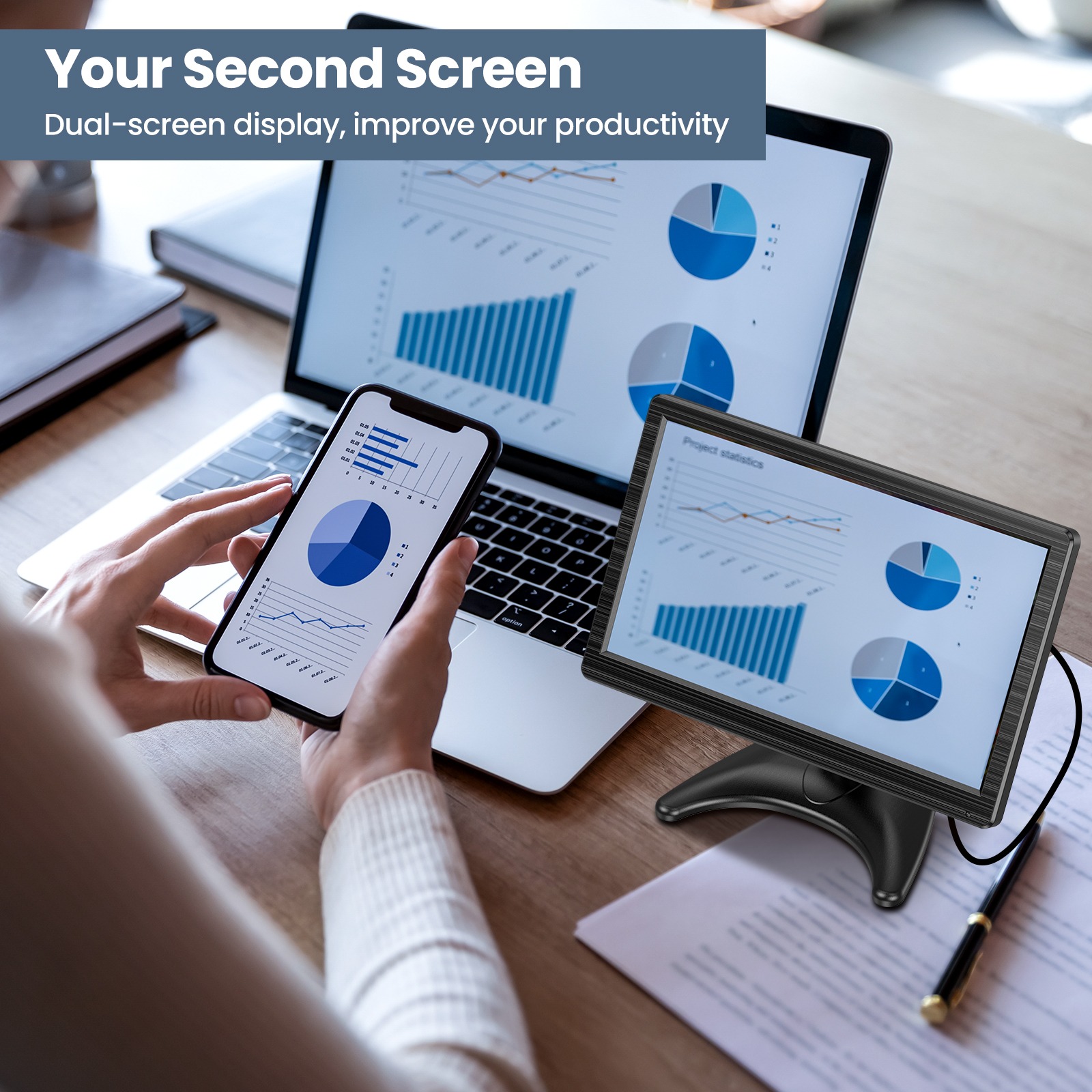 Eyoyo 12 Inch Small HDMI Monitor, Eyoyo Mini Monitor Portable IPS ...