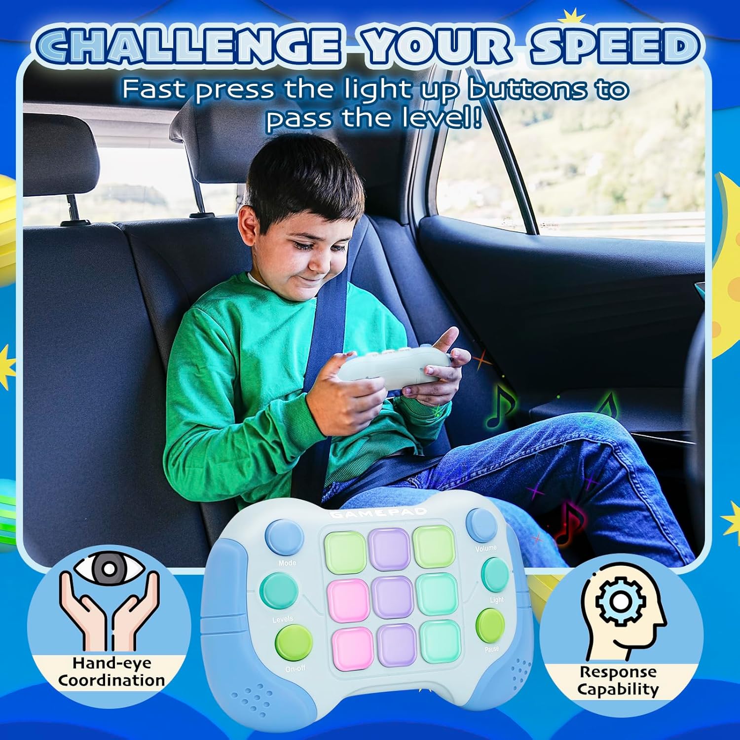 Kids Press & Speed Game Console - 2 Players Battle Quick Push Pop Game ...