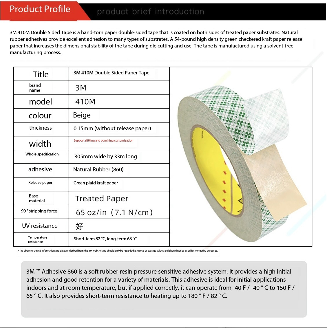 3M 410M Masking Tape Double Coated Adhesive Paper Tape 3M Double Sided ...
